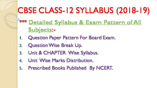 Upsc Cse Gs Overview Cbse Class 12 Syllabus 2018 19in Hindi