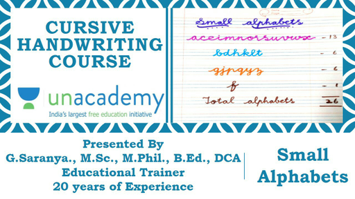 English - Cursive Handwriting Course Introduction Offered by Unacademy