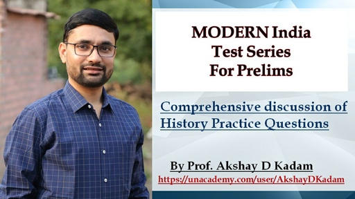 UPSC CSE - GS - Set 3: Part 1: Modern Indian History MCQ's From 1707 to ...