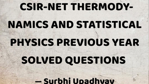Csir Ugc Net Solved Question Of Thermodynamics June 2017part 4 In