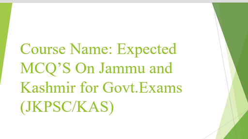 Jammu & Kashmir State Exams - Expected Mcqs on Important Power Projects ...