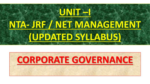 Nta Ugc Net And Set Exams Introduction To Corporate Governance In