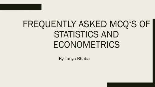 Nta Ugc Net And Set Exams Statistics And Econometrics Questions Part 3