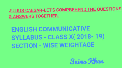 CBSE Class 10 - Julius Caesar- *Questions and Answers explained ...