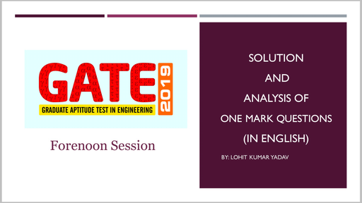Gate (Mechanical) - Questions - Part 1 Offered by Unacademy