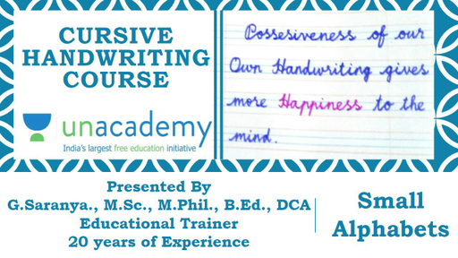 English - (Tamil) Cursive Handwriting Course by Unacademy