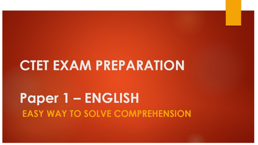 Teaching Superpack Ctet English Lesson 2 Reading Comprehension