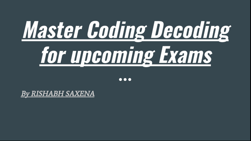 Bank Exams Hindi Master Coding Decoding For Upcoming Bank Exams By Unacademy
