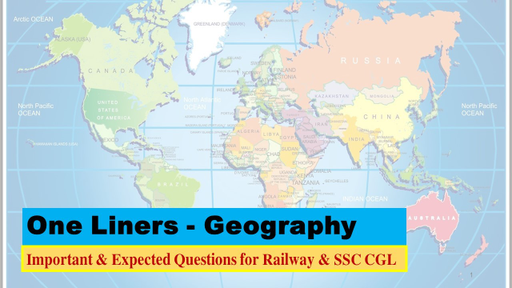 Ssc Exams Non Technical Railway Exams Geography One Liners Based