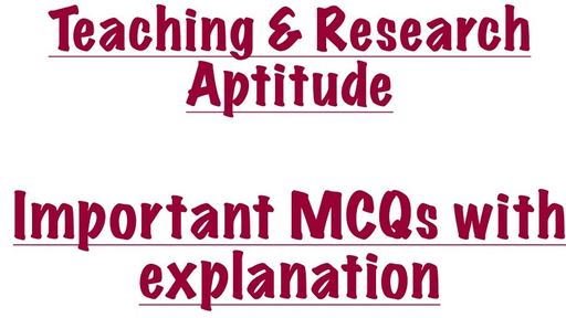 Nta Ugc Net And Set Exams Teaching And Research Aptitude Mcqs Part 1