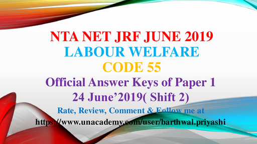 Nta Ugc Net And Set Exams Nta Net 24 June 2019 Answer Keys Of Paper 1