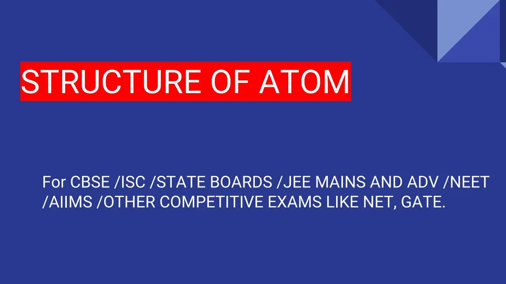 Structure Of Atom Cbse Class 11 Unacademy