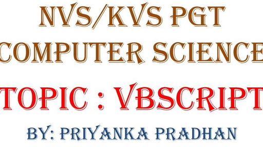 Teaching Superpack Hindi Nvskvs Computer Science Vb Script By