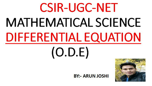 Csir Ugc Net First Order And First Degree Non Homogeneous