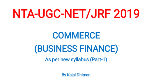 Nta Ugc Net And Set Exams Previous Year Mcqs On Scope Of Finance And