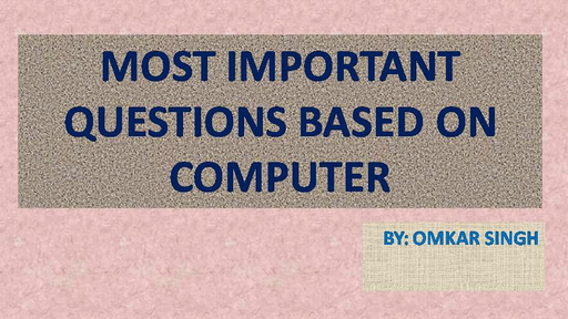 Teaching Superpack Part 2 Most Important Computer Questions In Hindi