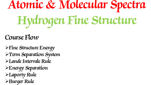 CSIR-UGC NET - Hydrogen Fine Structure Overview Offered by Unacademy