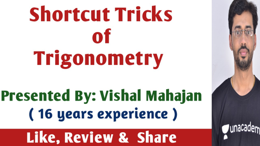 IIT JEE - Tricks to Solve Trigonometry Part 6 Offered by Unacademy
