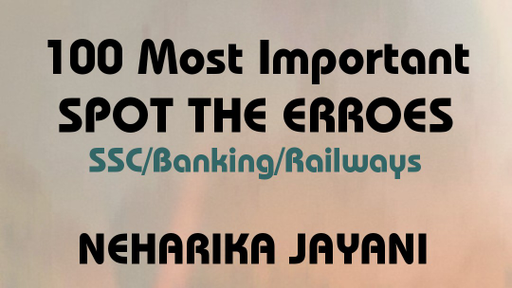 Ssc Exams Non Technical Railway Exams Error Spotting Part 12 In